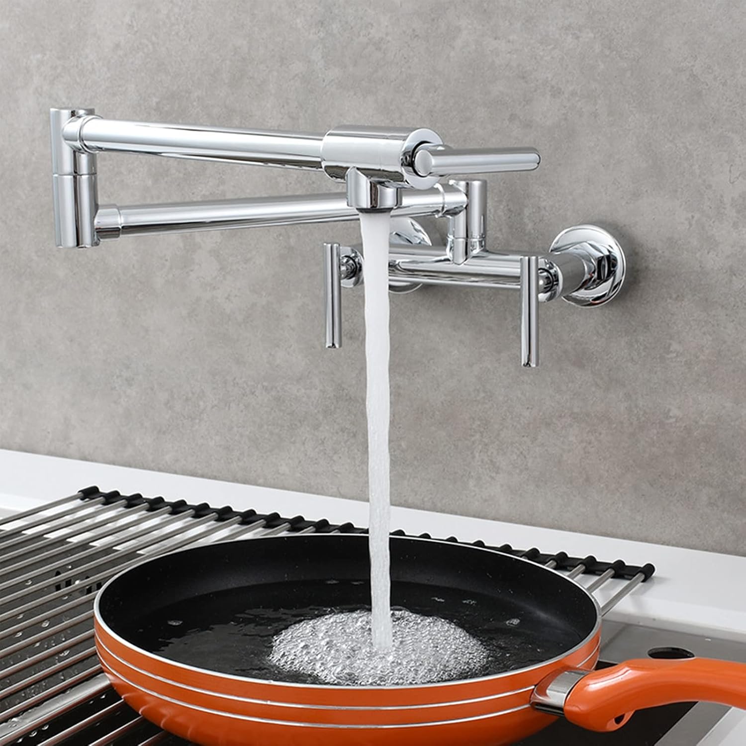 Pot Filler Faucet for Both Hot Cold Water Mixer Tap, Folding Kitchen ...