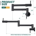 Pot Filler Faucet Wall Mount Stove Matte Black Stainless Steel Folding ...