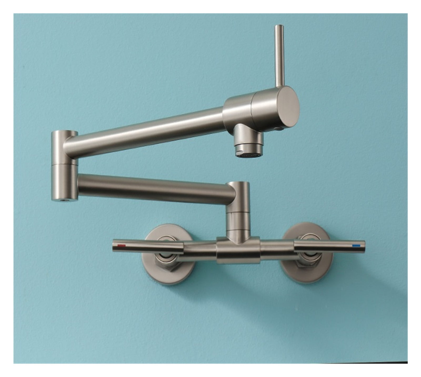 Pot Filler Faucet Wall Mounted Kitchen Mixer Solid Brass Swivel Spout ...