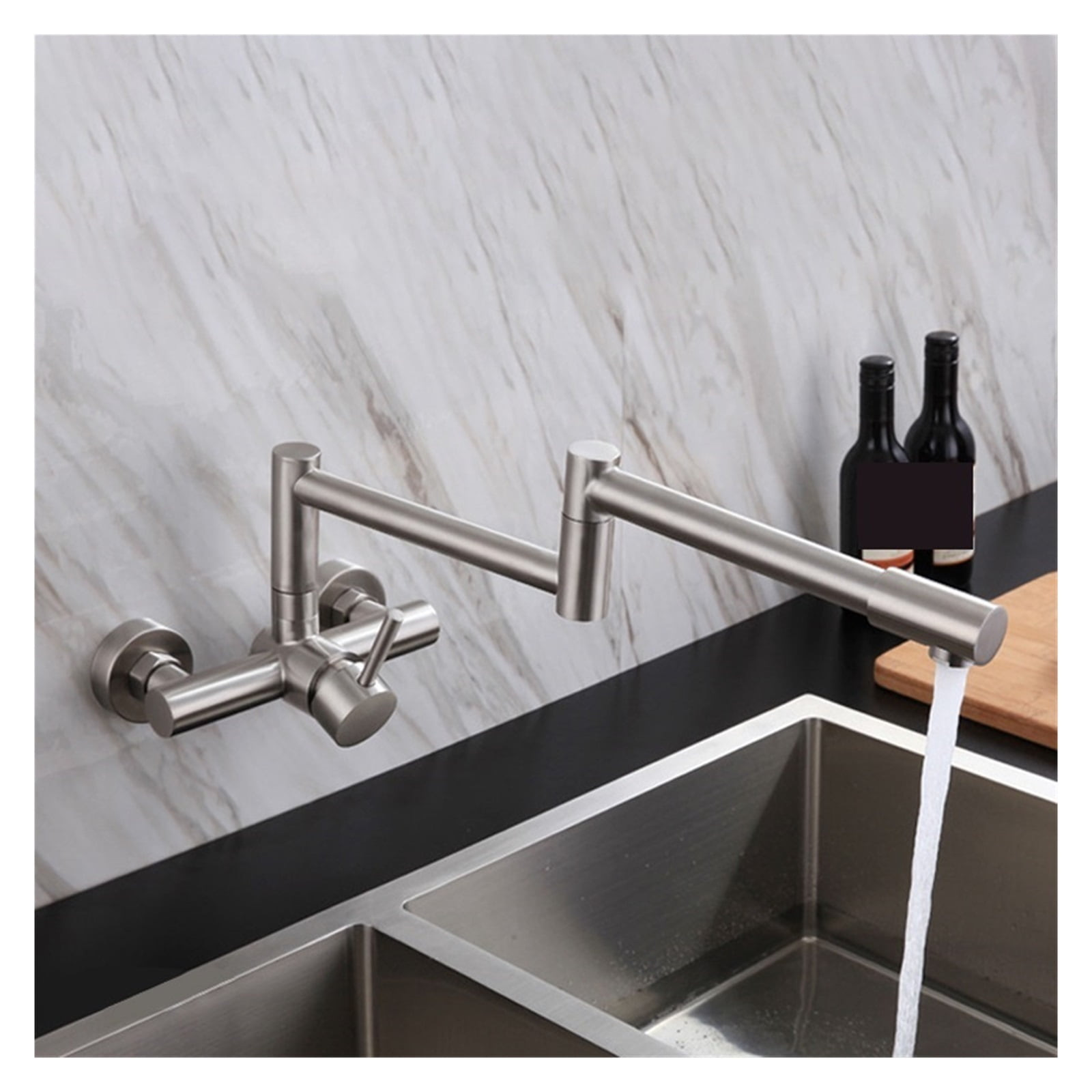 Pot Filler Tap Wall Mount Foldable Kitchen Faucet Hot And Cold Water ...