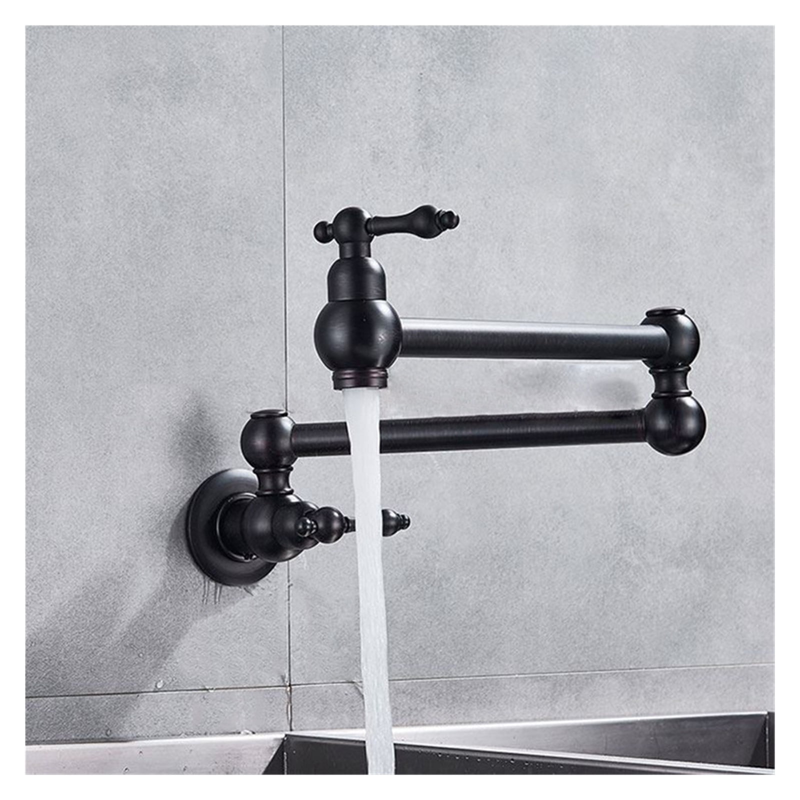 Pot Filler Tap Wall Mounted Foldable Brushed Gold Kitchen Faucet Single ...