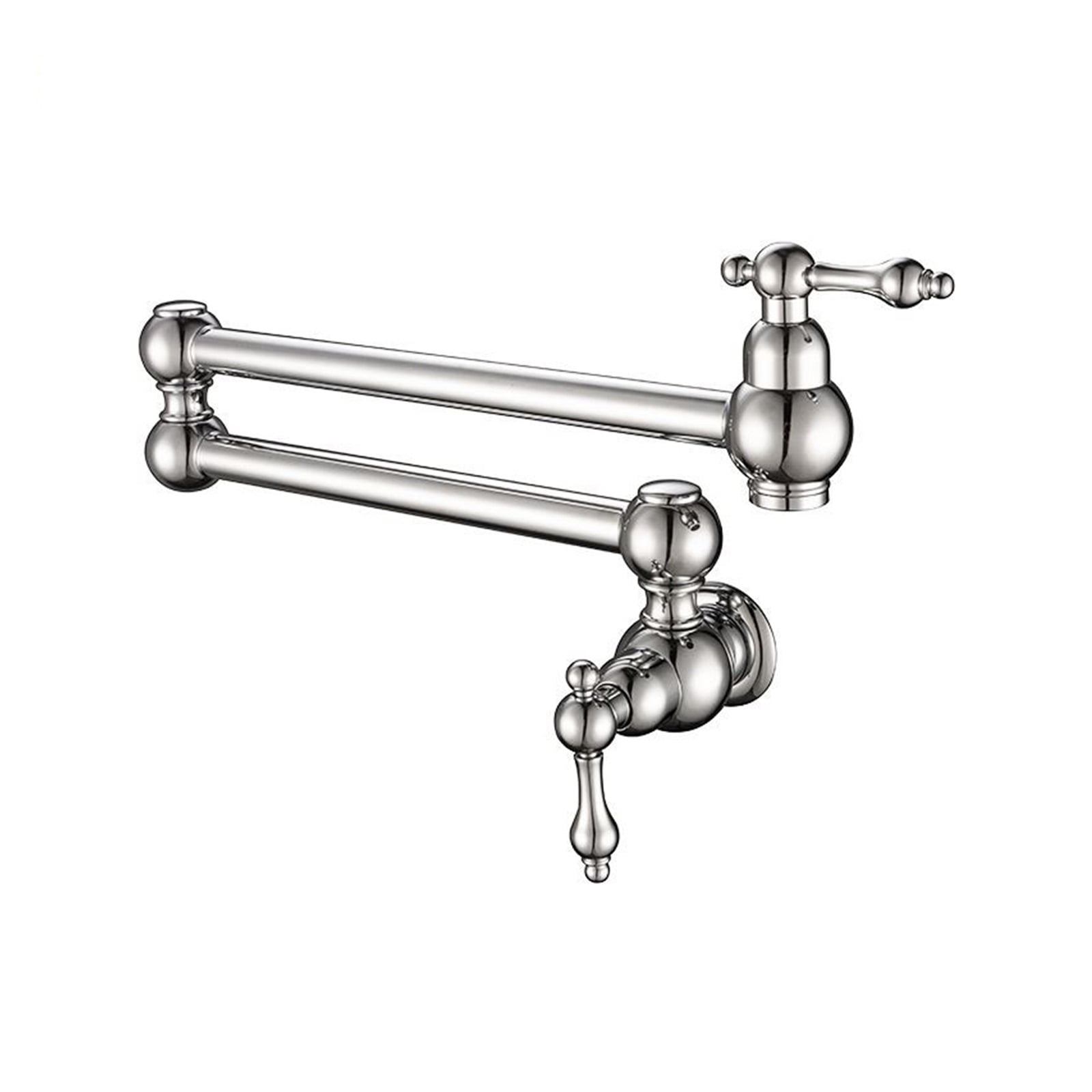 Pot Filler Tap Wall Mounted Foldable Brushed Gold Kitchen Faucet Single ...