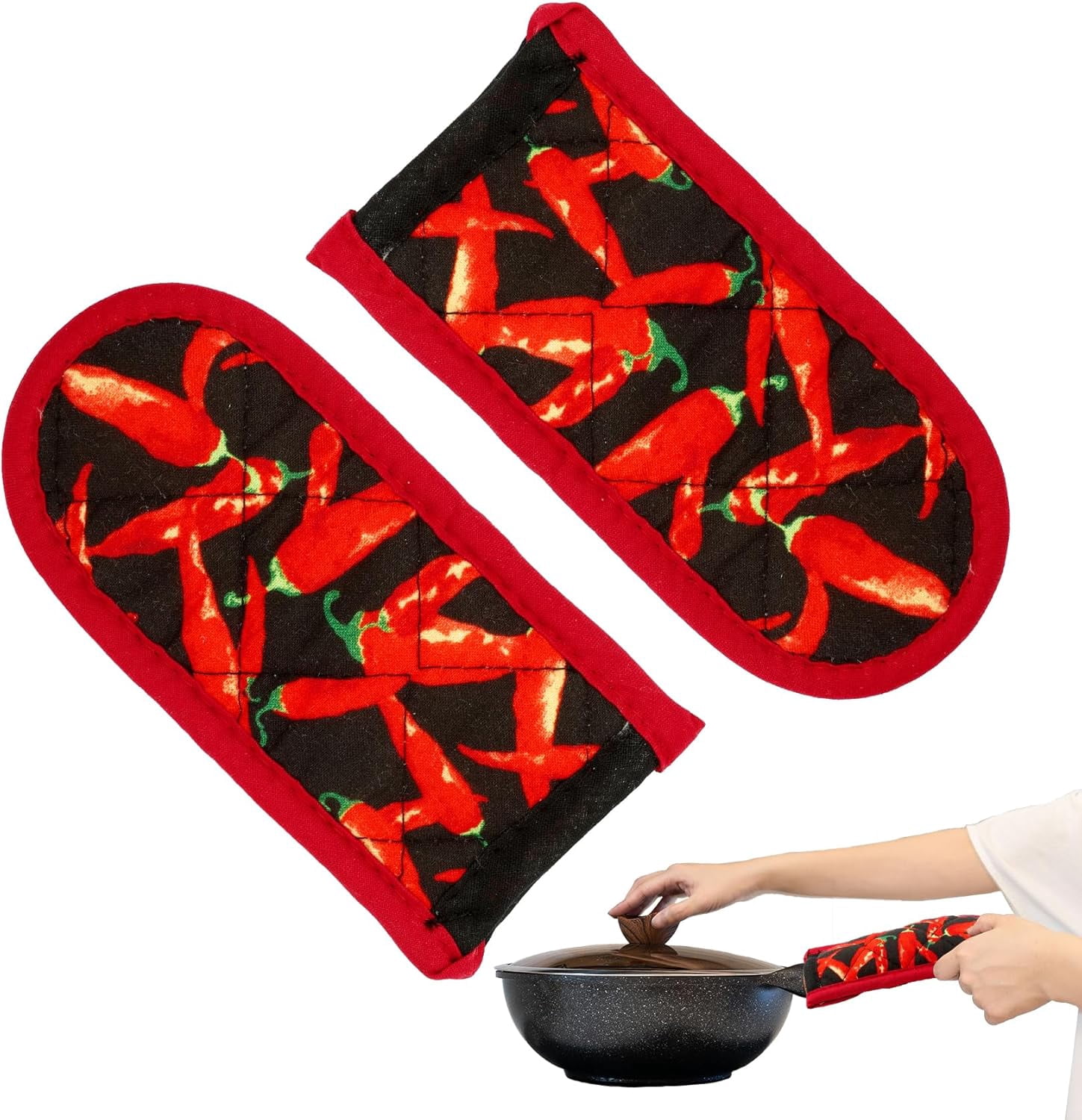 Pot Handle Covers, 2 Pack Skillet Handle Cover, Pot Cover Handle, Hot ...