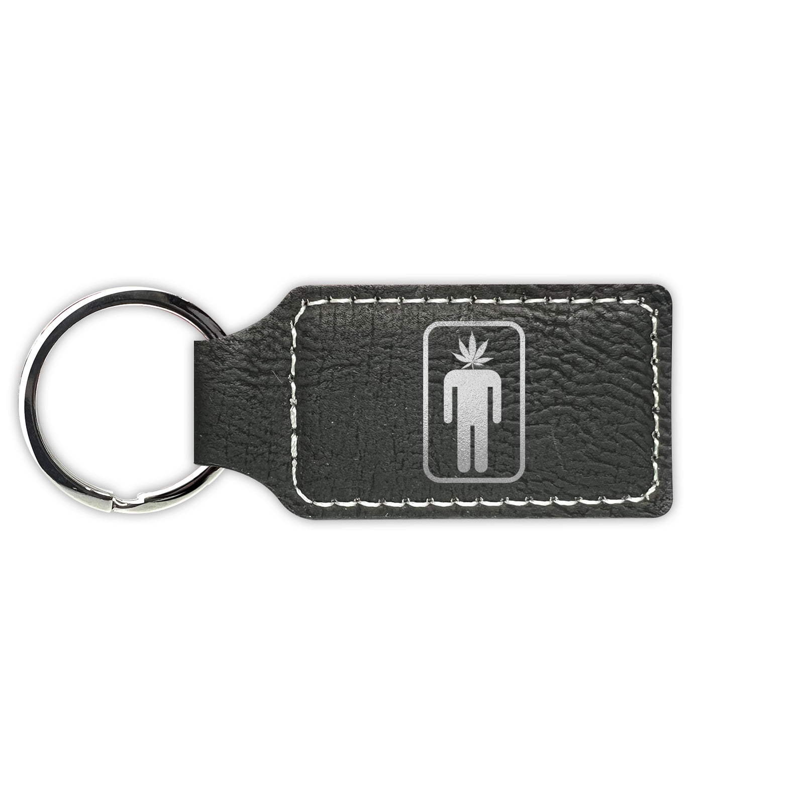 Pot Head Keychain Leatherette Rectangle - Laser Engraved - Many Colors ...