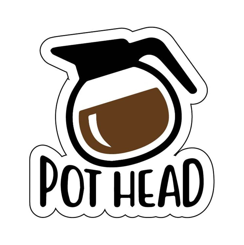 Pot Head Vinyl Sticker Decal (3" x 3") | Peel & Stick | Funny, Humor ...