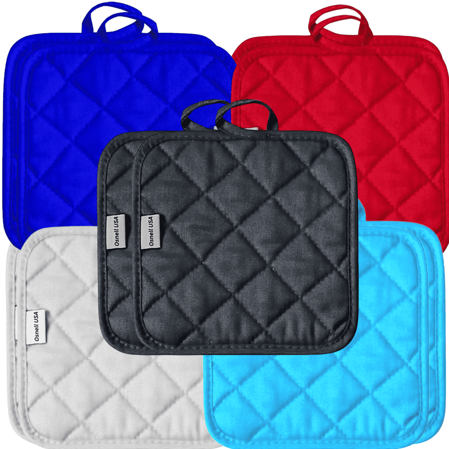 The Home Store Bulk Fabric Square Pot Holders, 5 Sets of 2-ct. Color ...