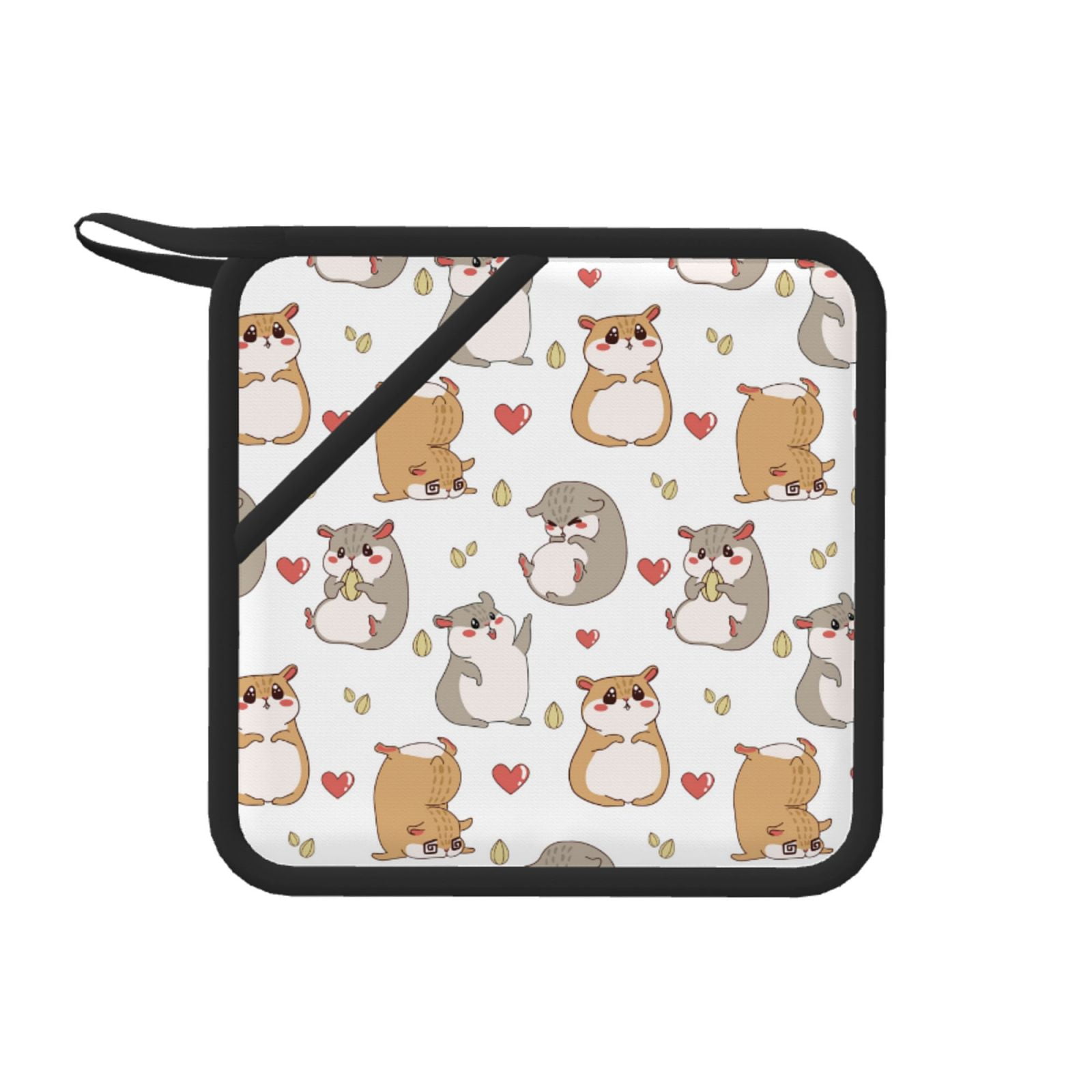Pot Holders for Kitchen, Kawaii Love Cartoon Cute Hamster Heat ...