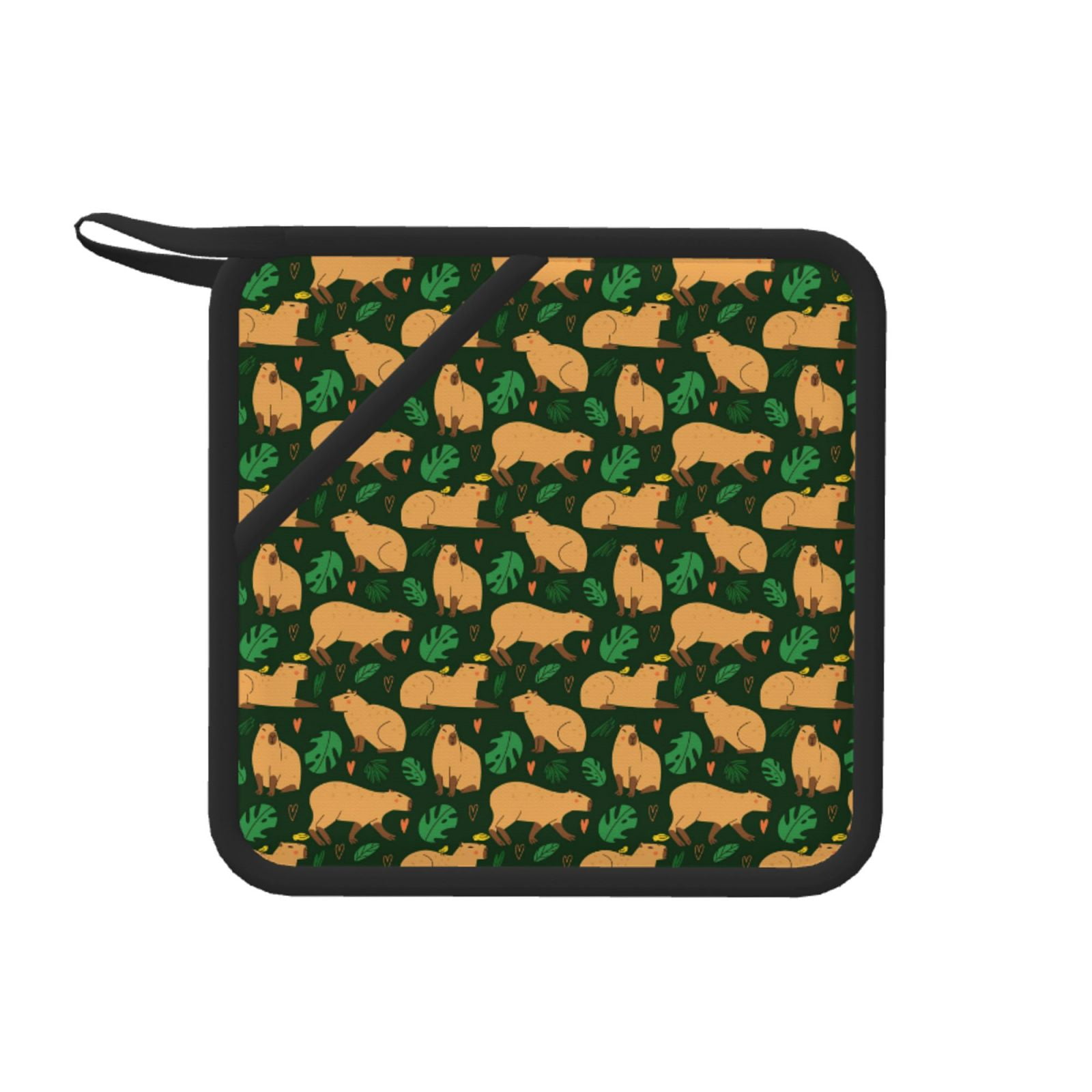 Pot Holders for Kitchen, Kawaii Vegetation Capybara Heat Resistant ...