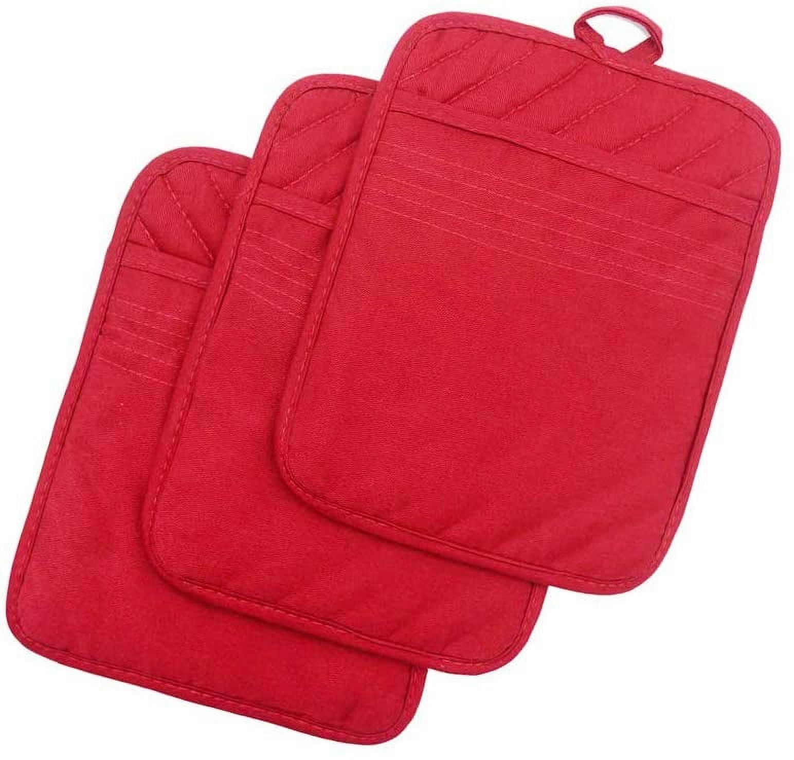 Pot Holders and Oven Mitts 7" X 9" Heat Resistant Cotton Pocket Pot ...
