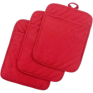 3Pcs Pot Holders for Kitchen Heat Resistant, Cotton Hot Pads for ...