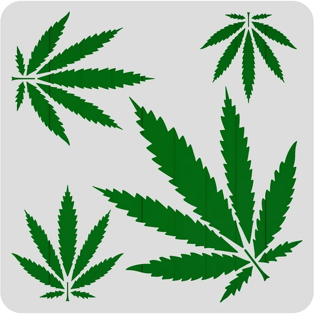 Pot Leaf Drawing Stencils 12x12inch Tree Leaf Weed Leaf Painting ...