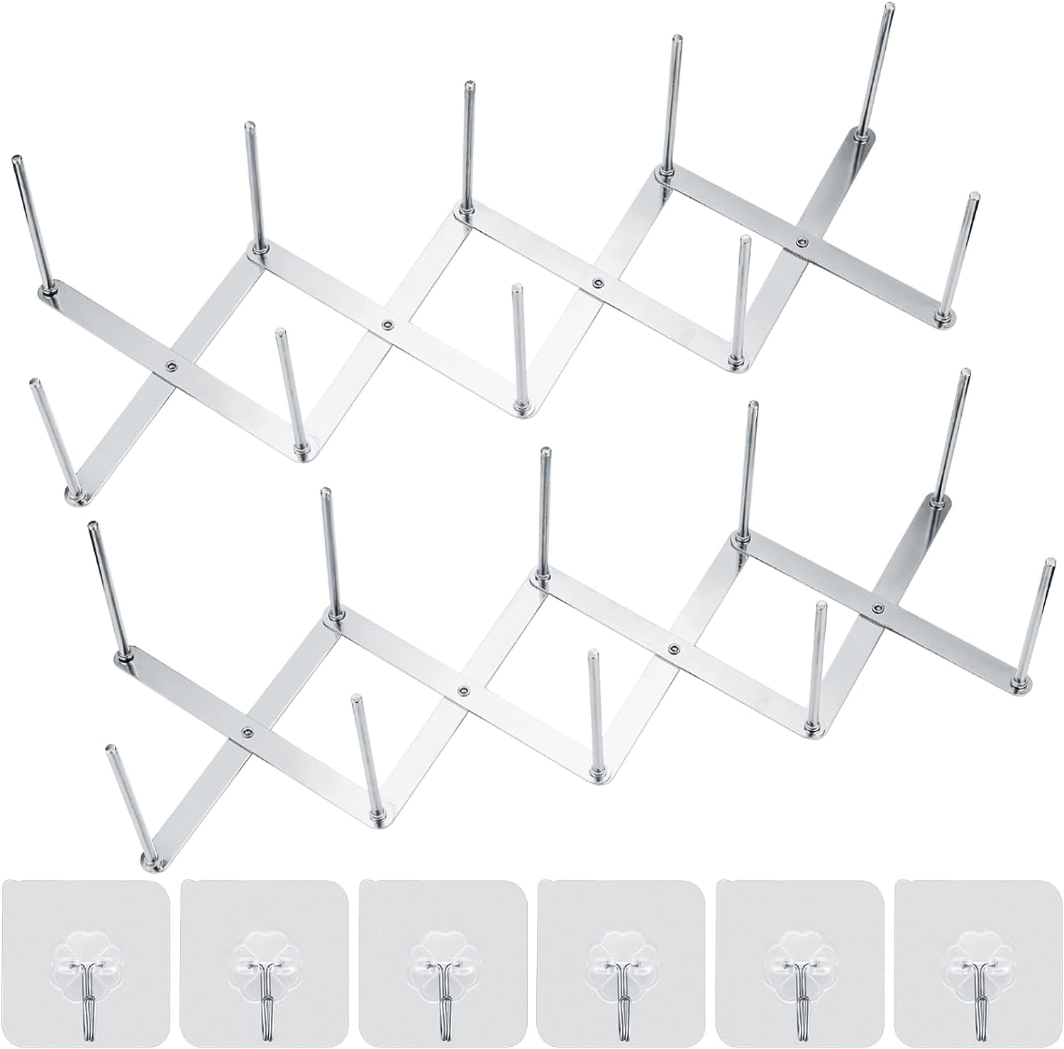 Pot Lid Holder, 2 Pcs Stainless Steel Pot Lid Organiser, Adjustable Pot ...