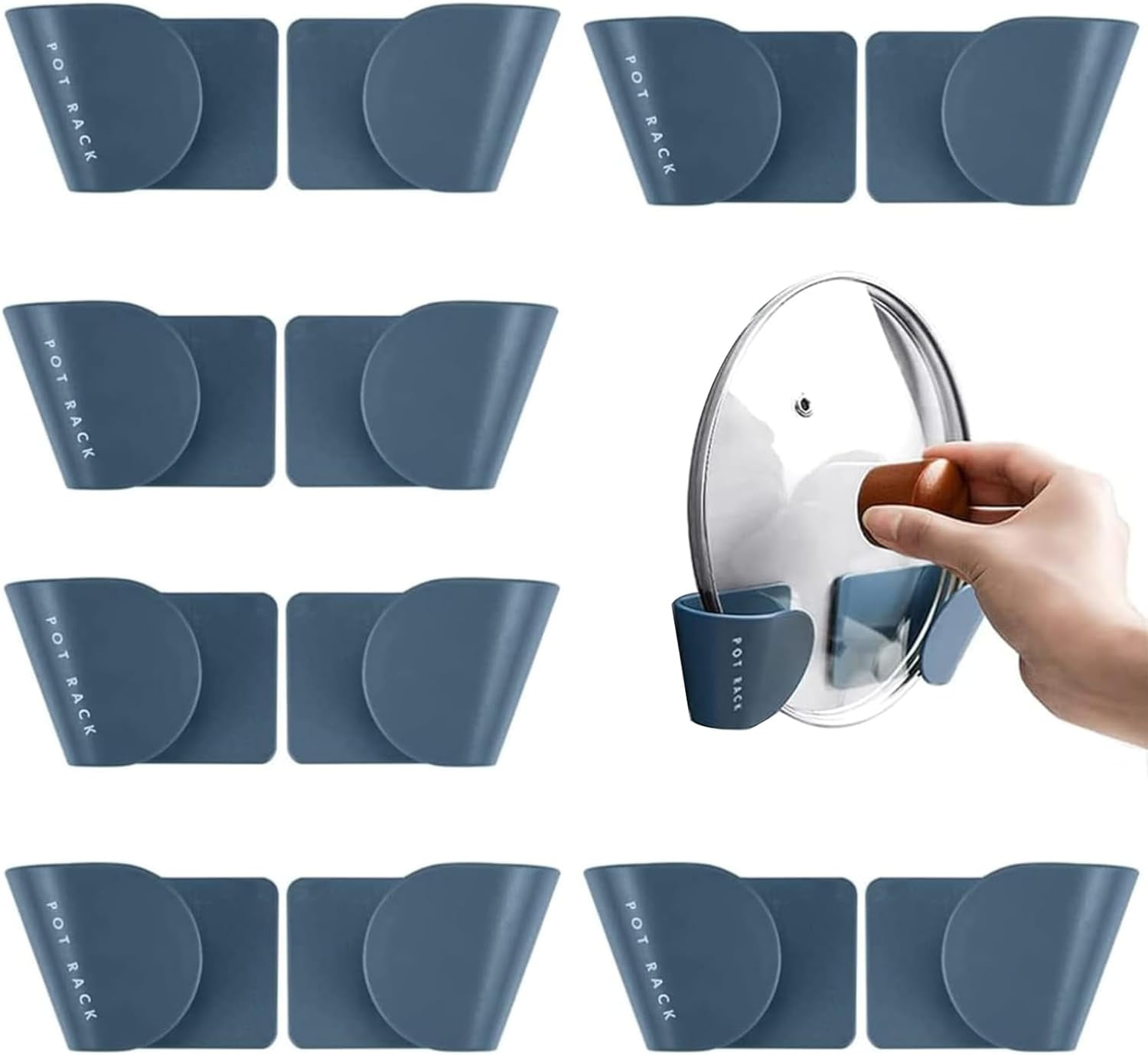 Pot Lid Holder 6 Pairs Hanging Pot Lid Organization Lovers, Kitchen ...