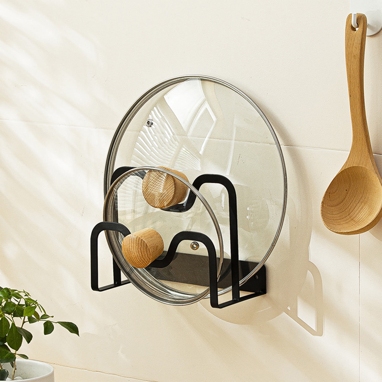 Pot Lid Holder, Stainless Steel Kitchen Organizer Rack Rest, Storage ...