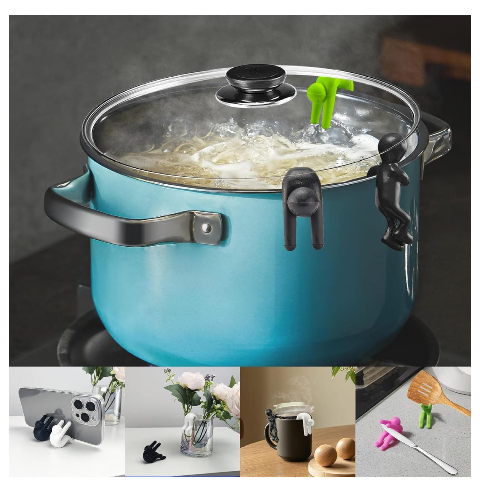 Pot Lid Lifter Funny kitchen Gadgets 2024 Cute Guys Pot Lid Holder ...