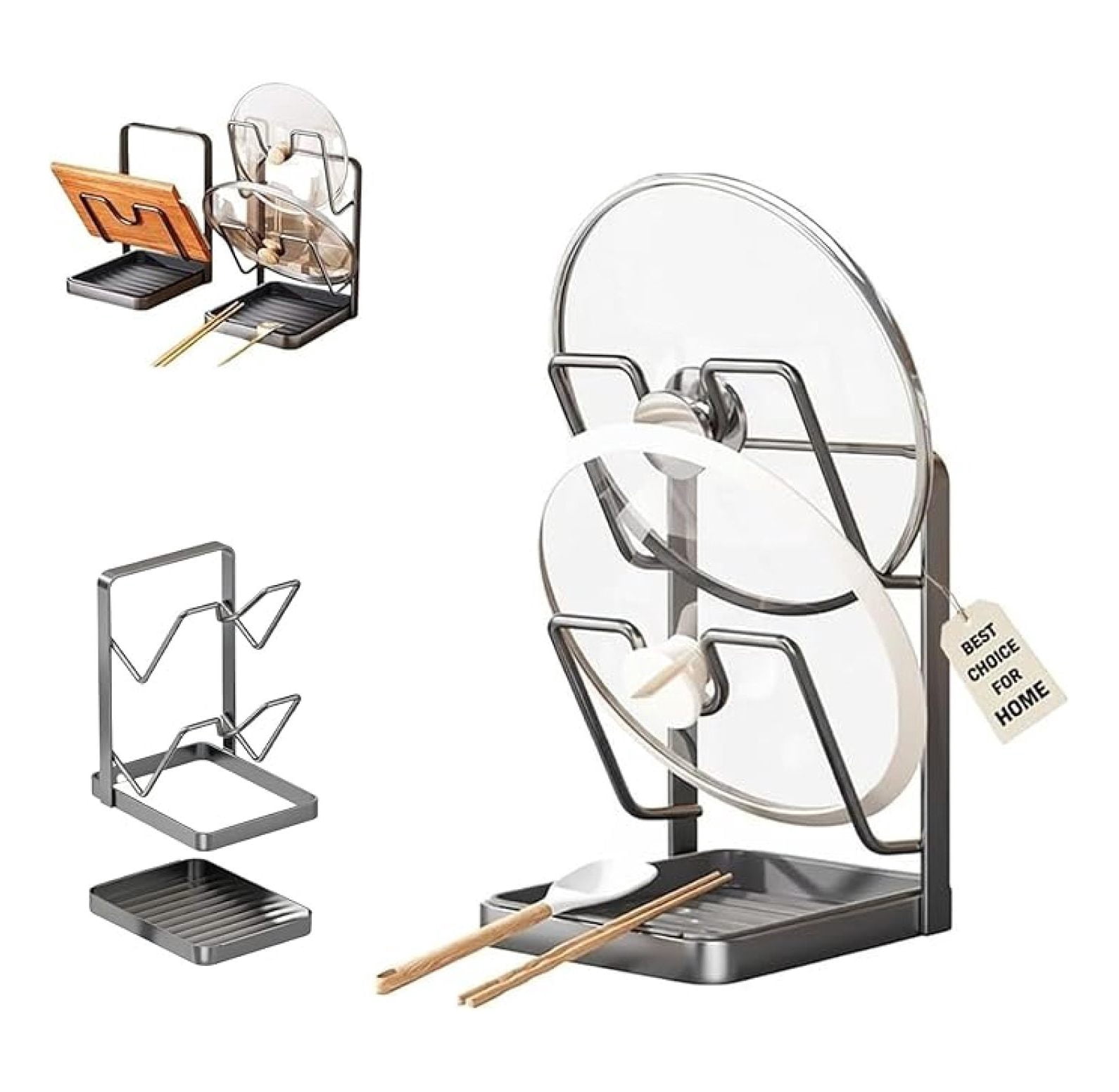 Pot Lid Organizer Rack,Dishwasher Safe Universal Pot Lid Organizer ...