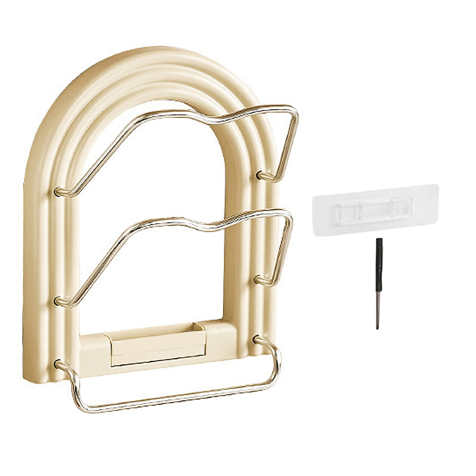 Pot Lid Organizer Rack Wall Mounted Drill Free Space Saving Aluminum ...