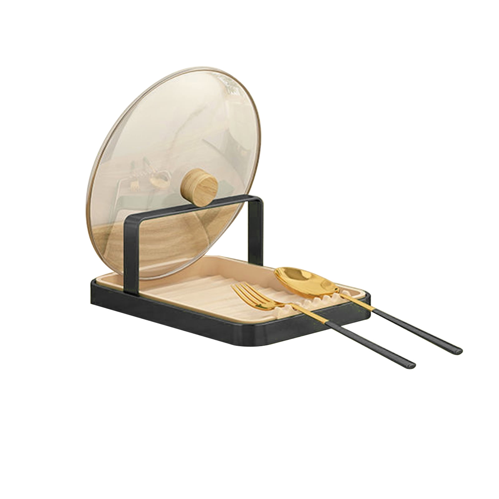 Pot Lid Organizer Rack with Water Tray, Reusable Pot Lid Rack Holder ...