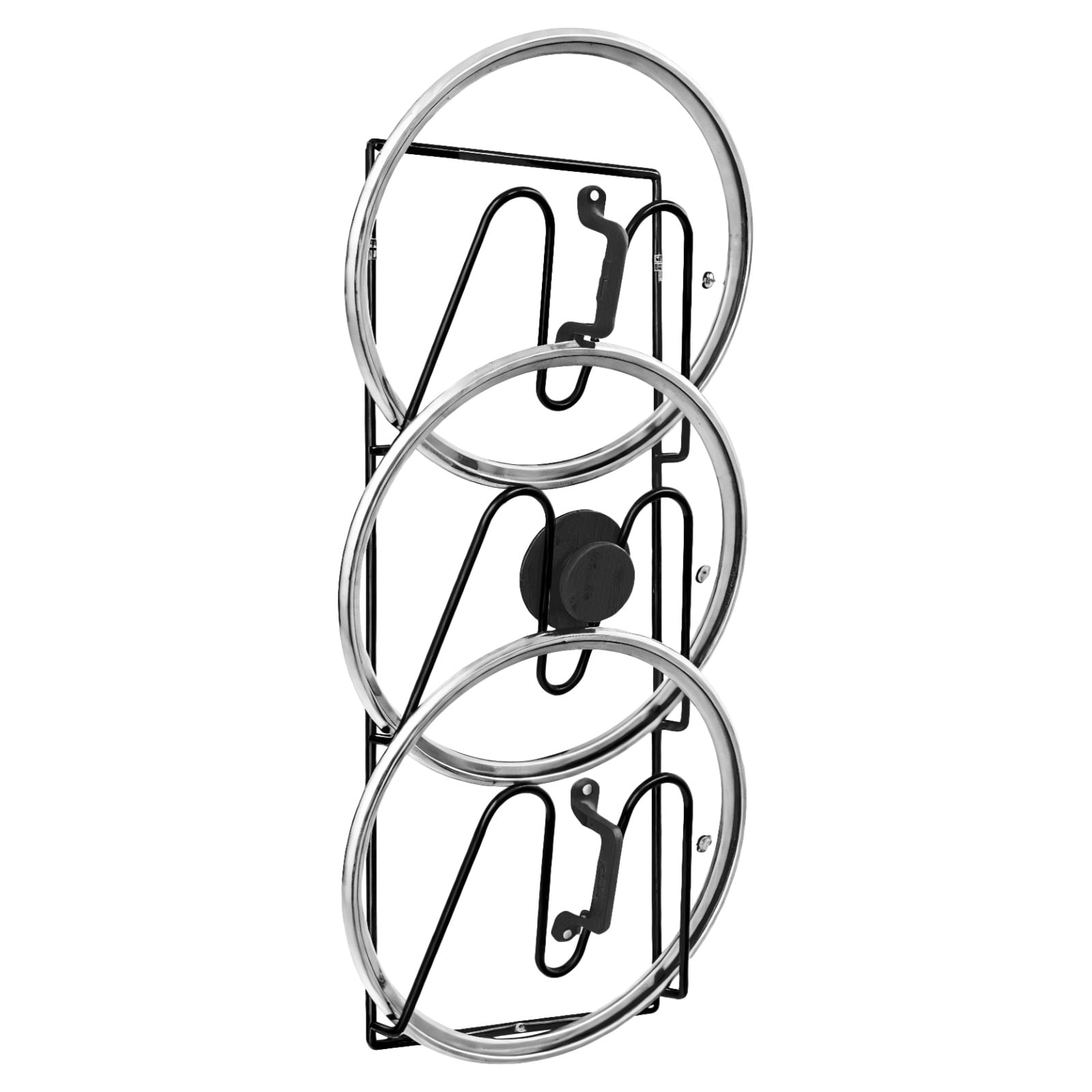 Pot Lid Organizer for Kitchen Storage, Wall-Mounted Metal Rack, No ...