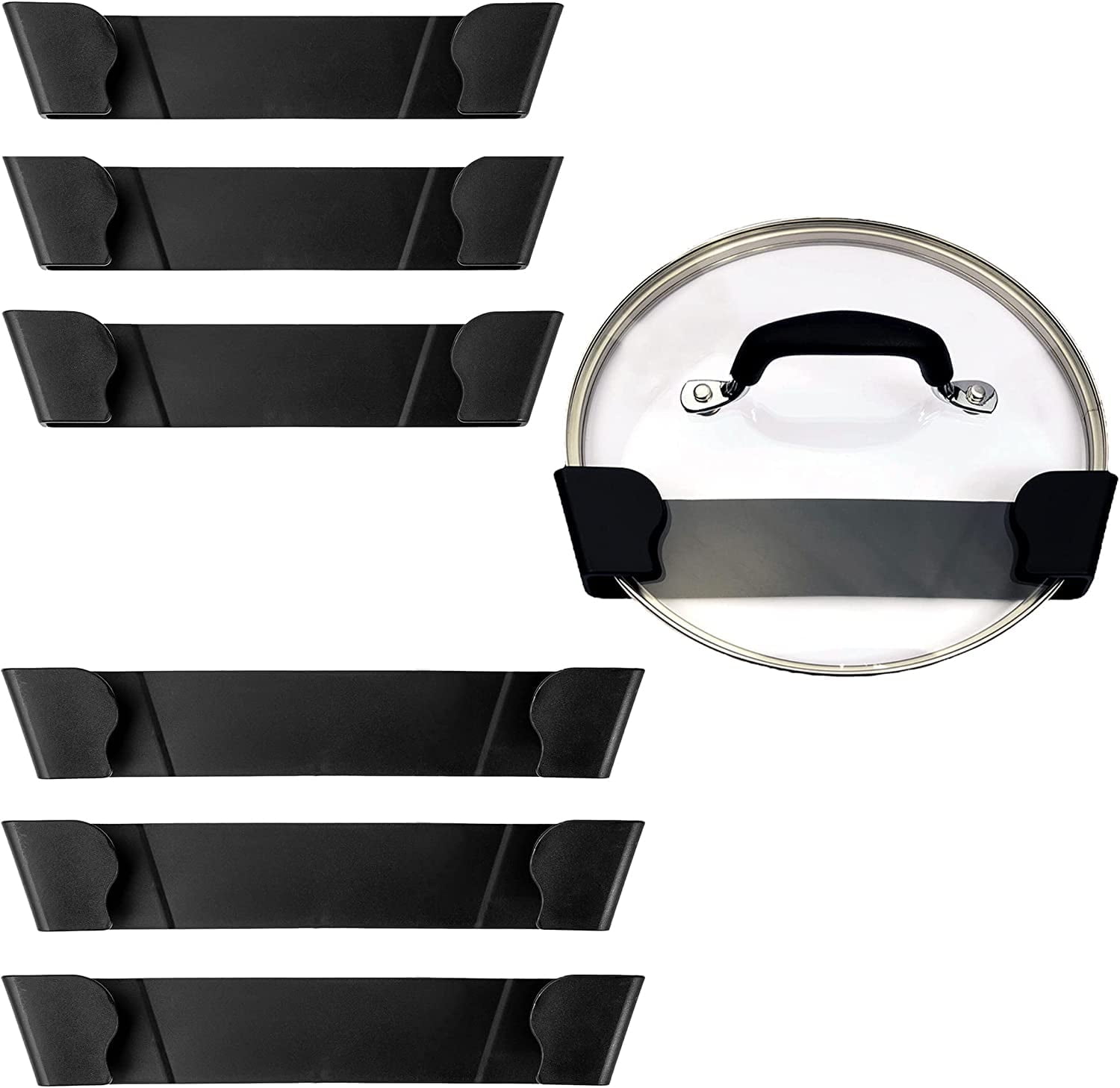 Pot Lid Wall Organizers - Stick-On Clips for Pot Lids - Keep Your ...