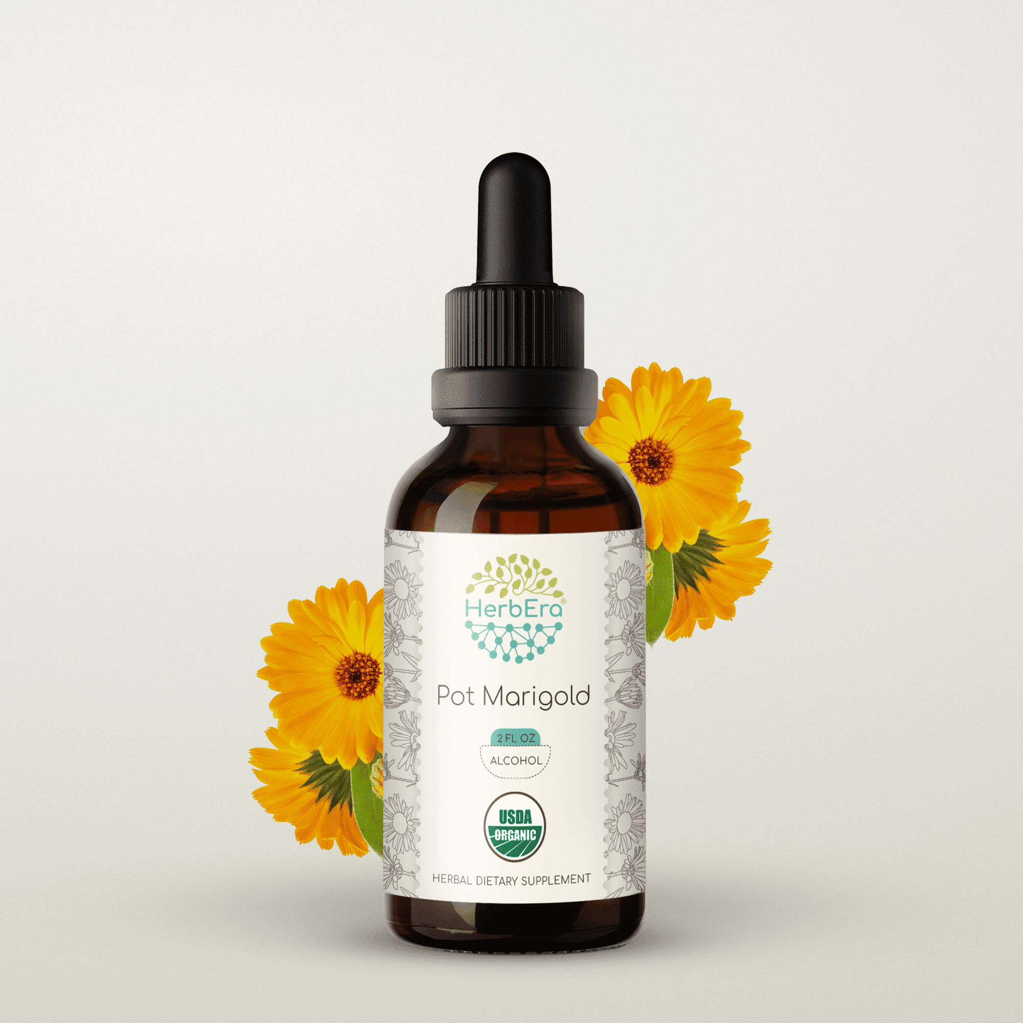 HerbEra Pot Marigold Tincture, Organic Herbal Dietary Supplement for ...