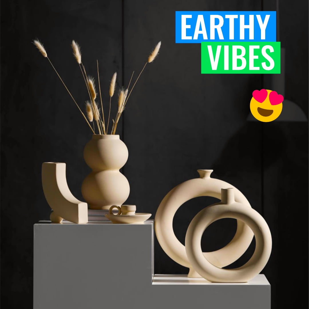 Pot Nord - Nordic Circular Hollow Ceramic Vase Donuts Flower Pot ...