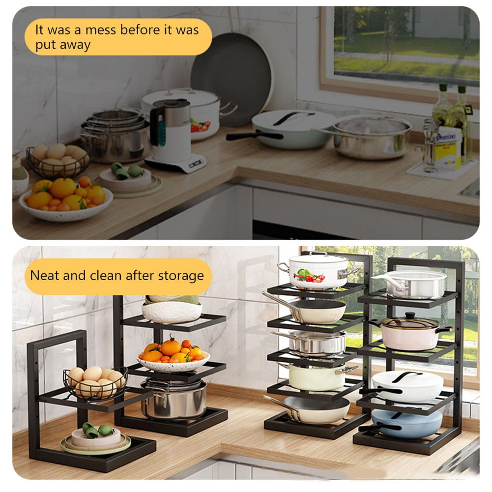 Pot Organizer Rack Under Cabinet Heavy Duty Pan Rack Under Sink Storage ...