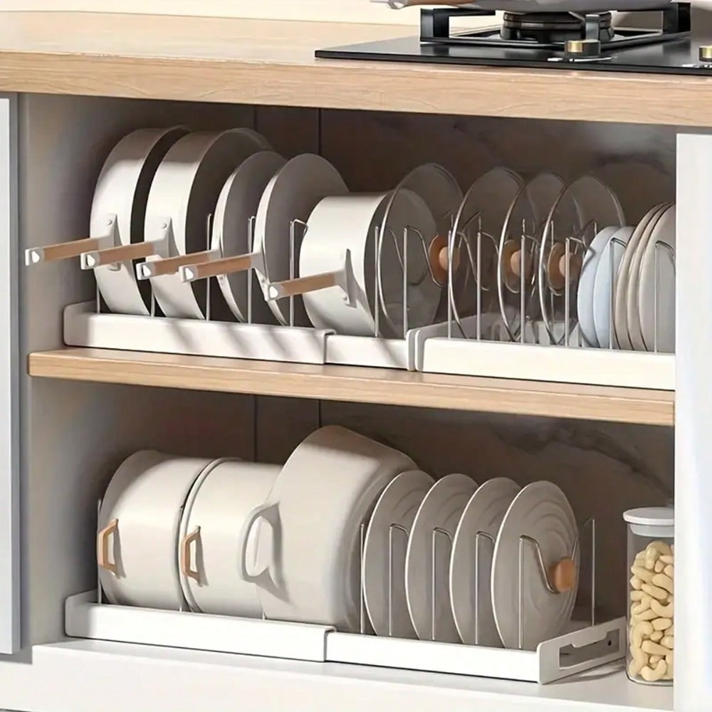 Pot And Pan Organizer 1pc Ultimate Kitchen Organizer - Space-Saving Expandable Shelf With Pot ...