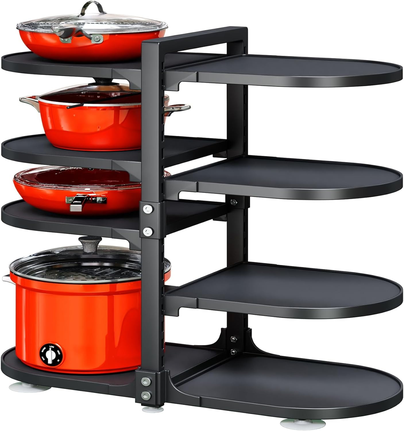Pot and Pan Organizer for Cabinet, 8 Tier 21” Adjustable Cabinet Pan ...