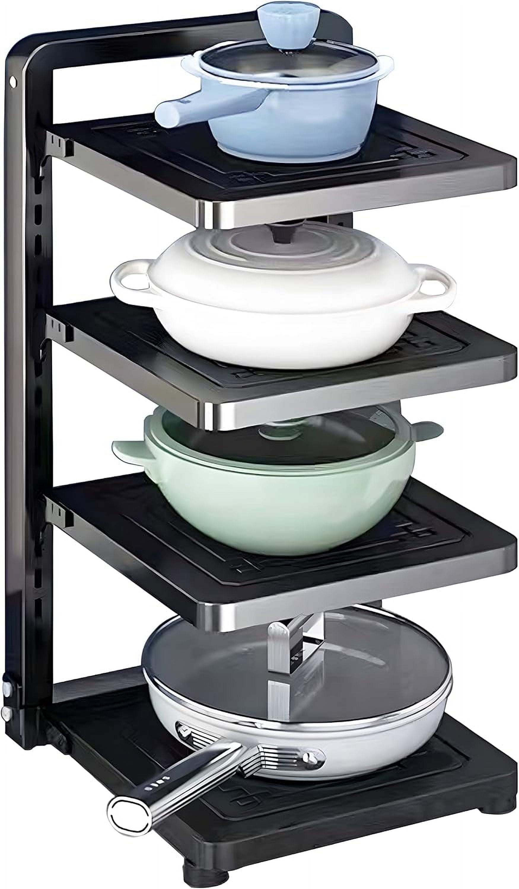 Pot and Pan Organizer Rack for under Cabinet, Heavy Duty Pot Pan Rack ...