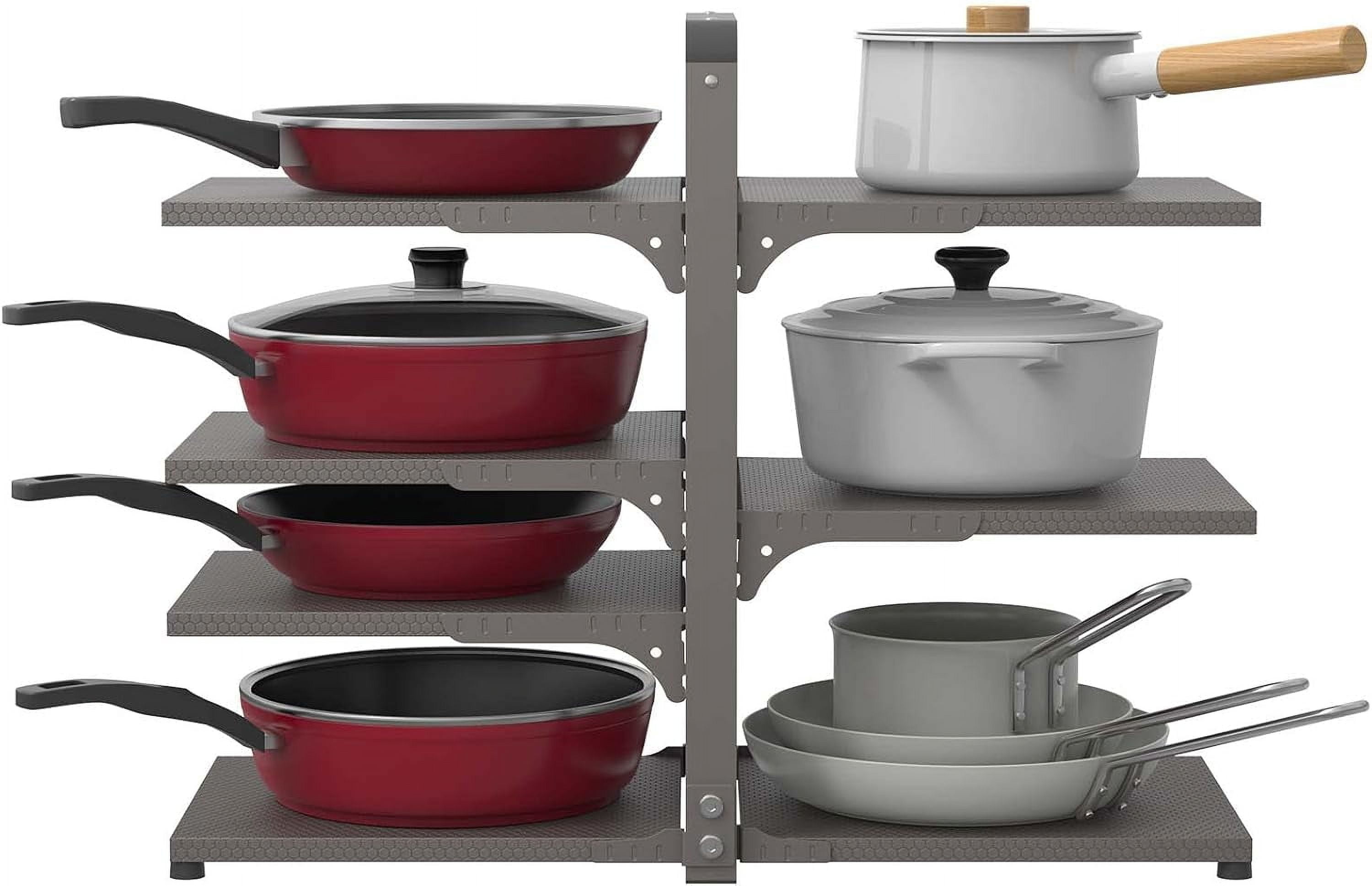 Pot and Pan Organizer Rack for under Cabinet, Heavy Duty Pot Pan Rack ...