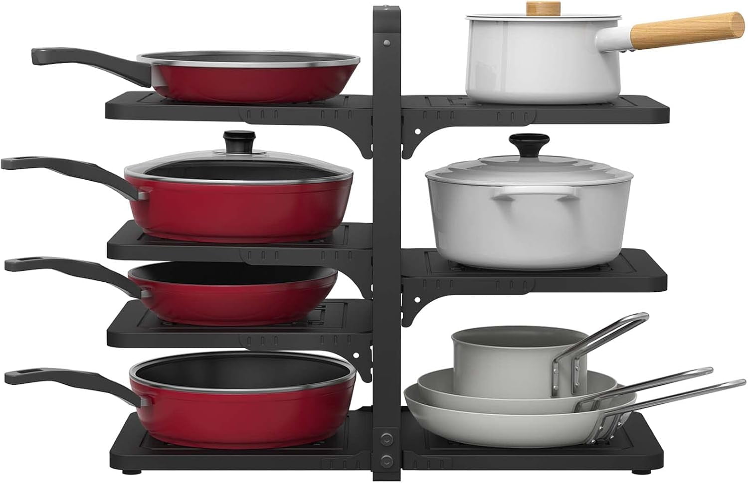 Pot and Pan Organizer Rack for under Cabinet, Heavy Duty Pot Pan Rack ...