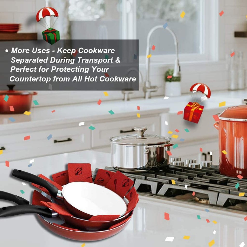 Pot and Pan Protectors, Set of 3 and 3 Different Size, Pot Dividers ...