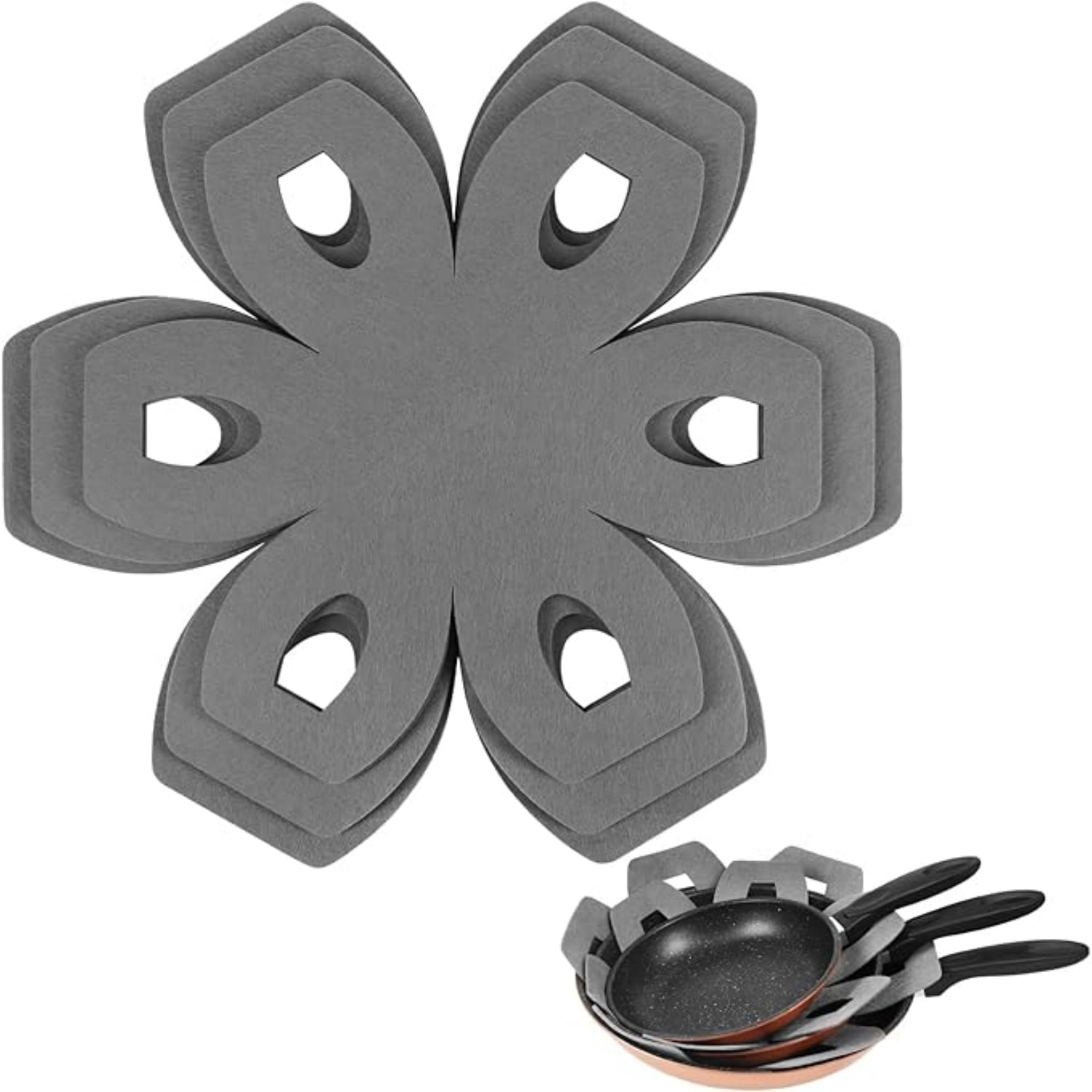 Pot and Pan Protectors, Set of 6 and 3 Different Sizes, Felt Pot ...