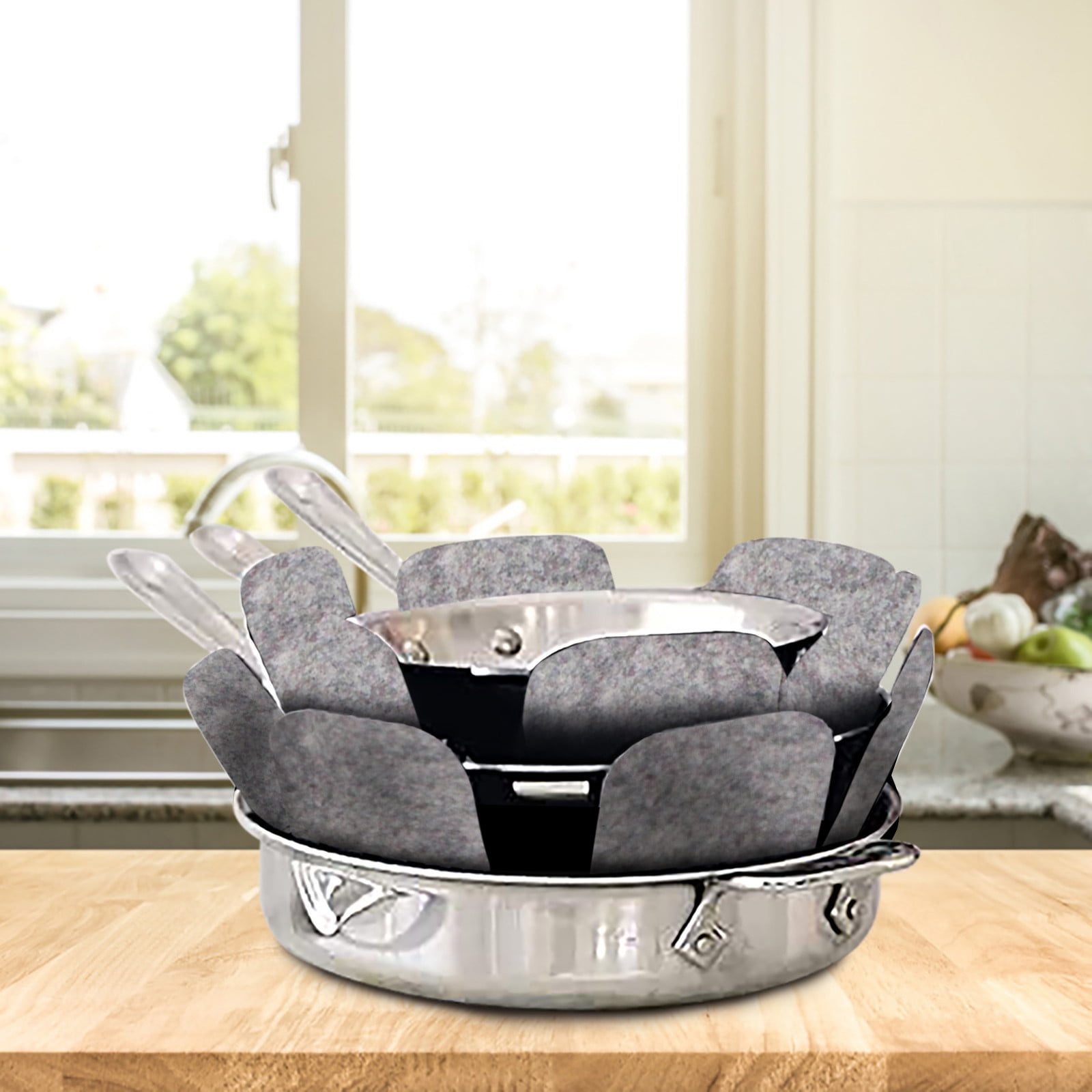 Pot Pan Protectors for Stacking Protecting Your Cook Set of 4 Different ...