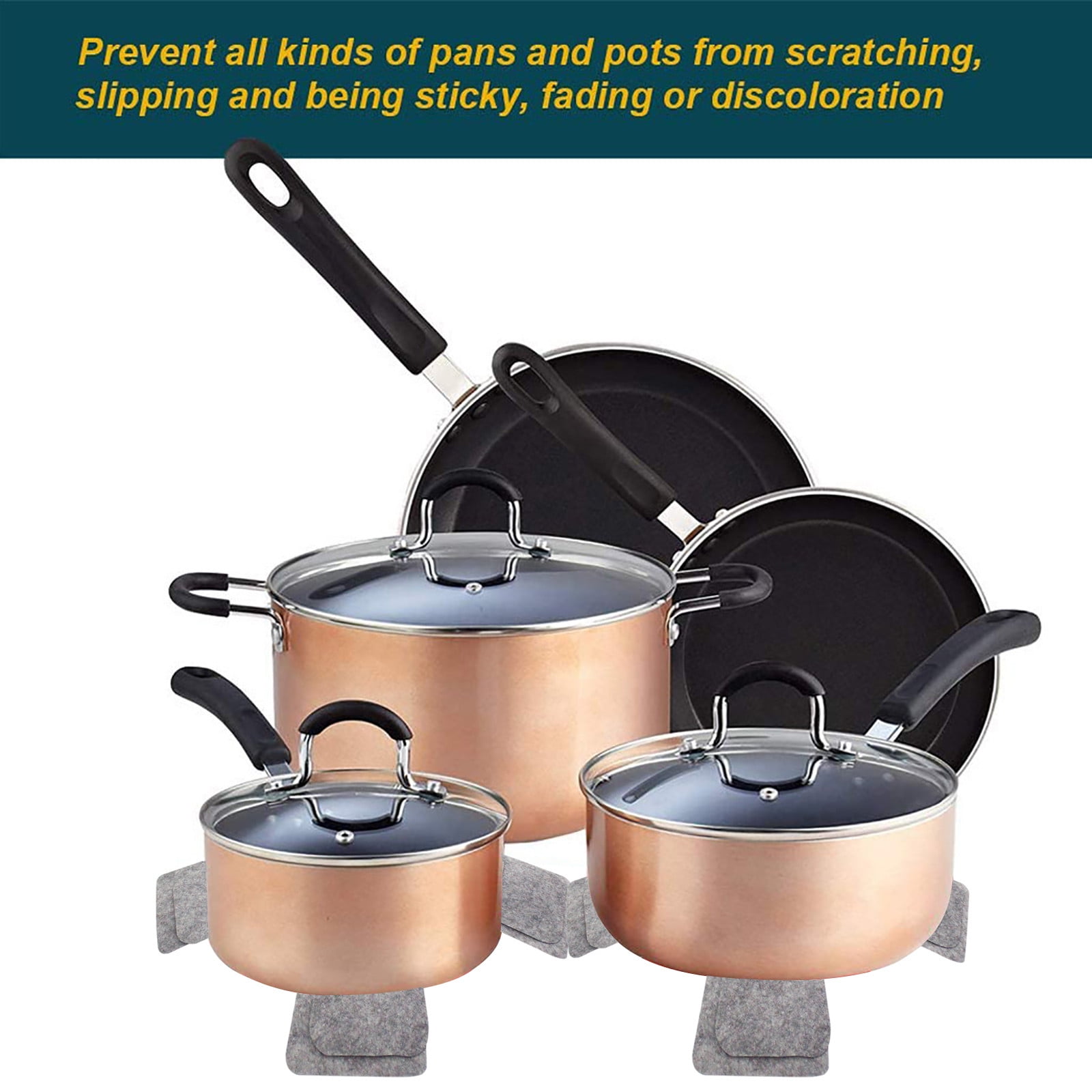 Pot Pan Protectors for Stacking Protecting Your Cook Set of 4 Different ...