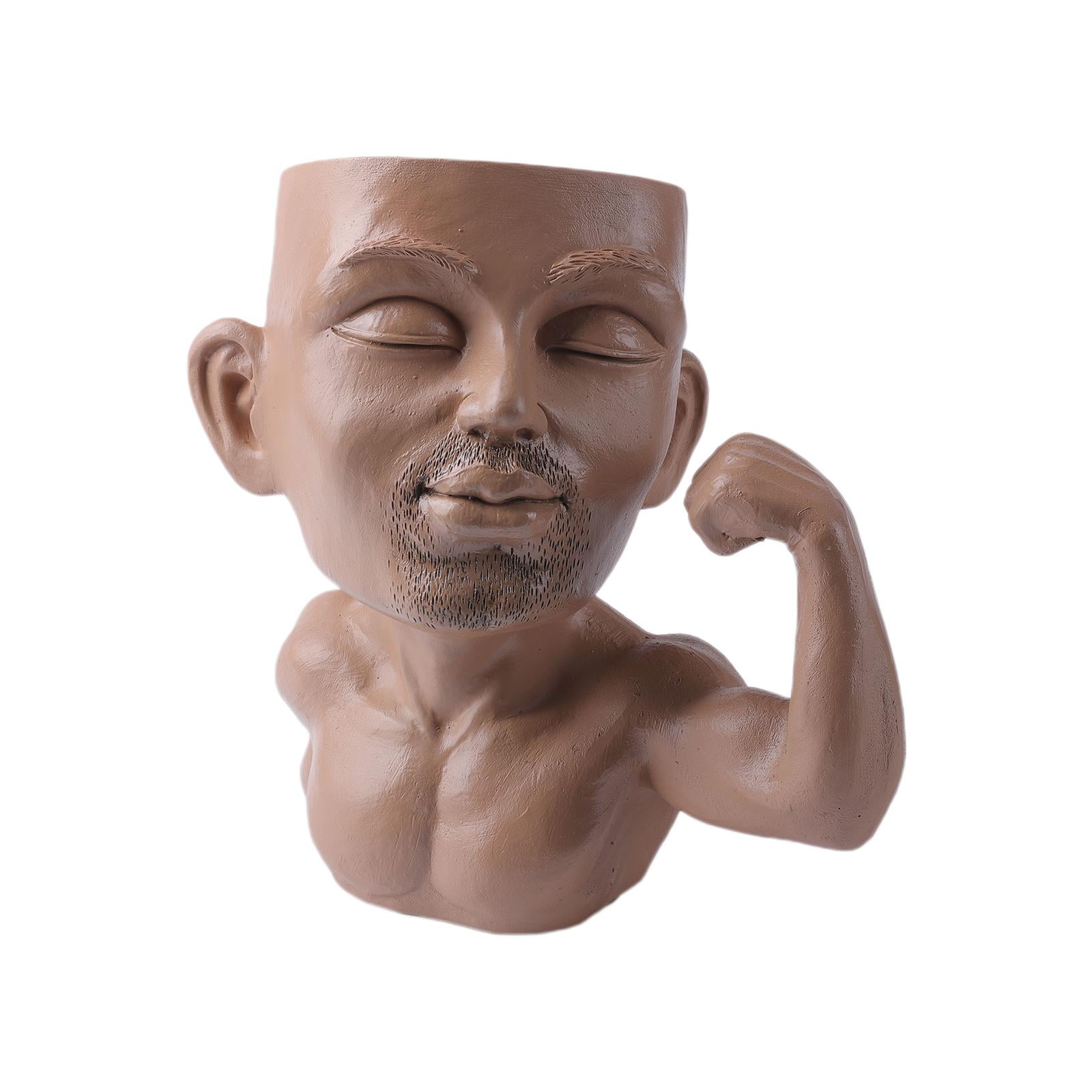Pot Plants Head Planter Lightweight Creative Art Beefcake Guy Model ...
