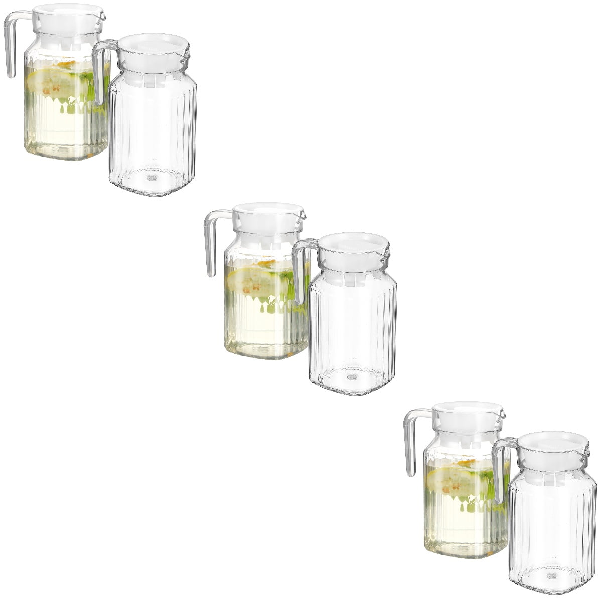 Pot Plastic Pitcher with Lid Tea Kettle PC Water Jugs Handles Juice ...