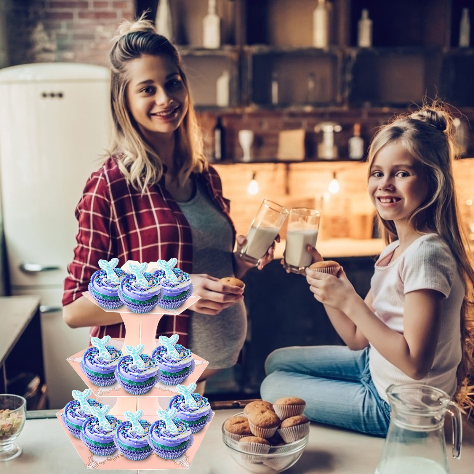 Pot Rack 3-Tier Cardboard Cupcake Stand Dessert Tower Treat Stacker ...