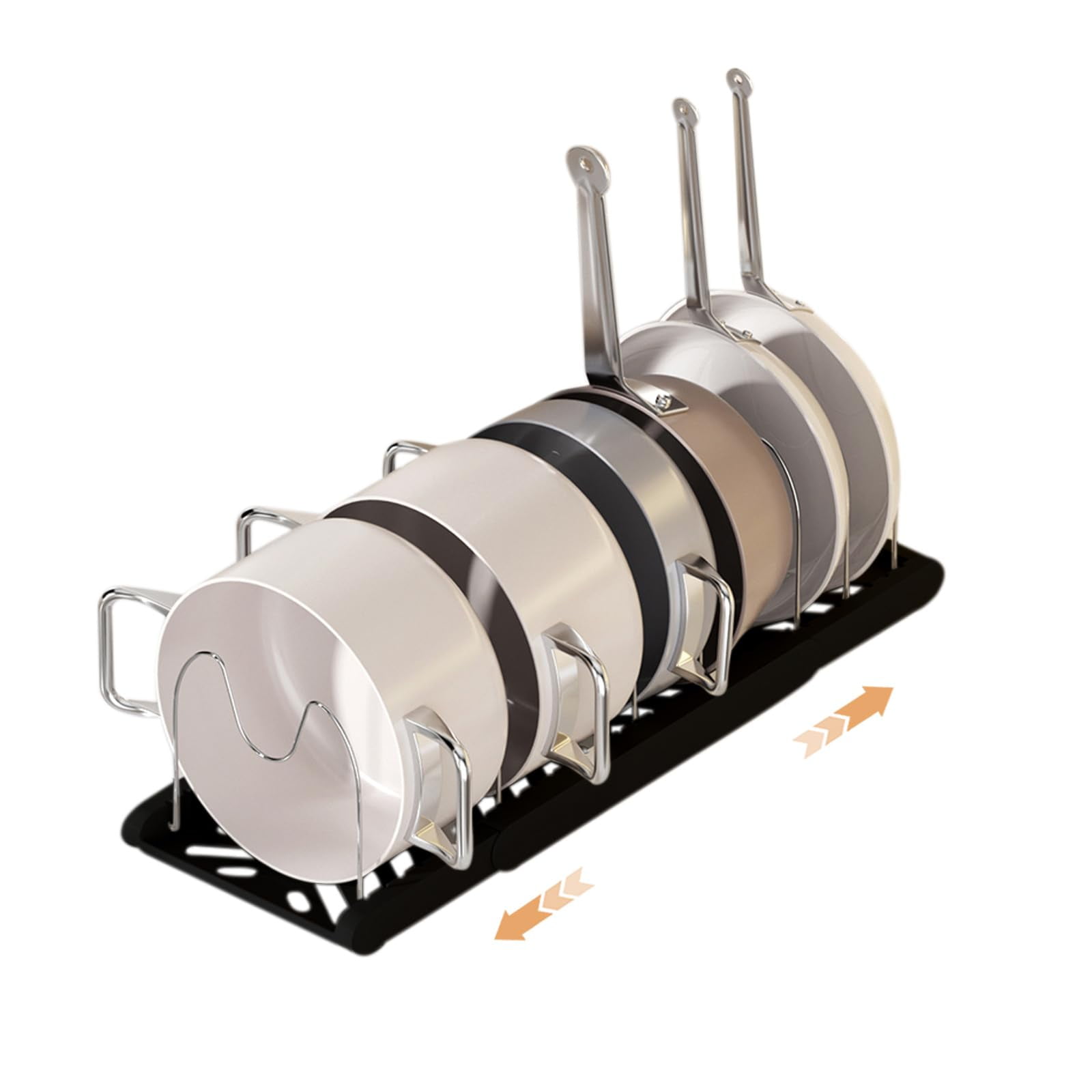 Pot Rack -Expandable Pan Organizer for Cabinet,Pot Lid Holder with 7 ...