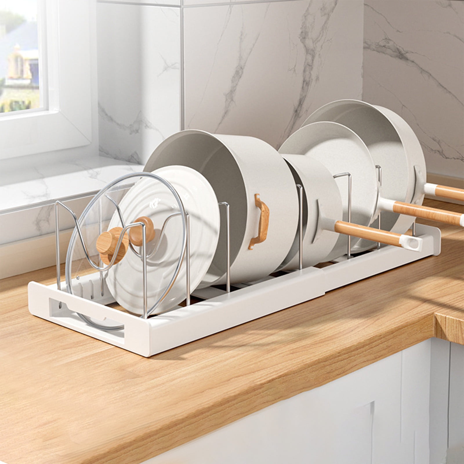 Pot Rack Organizer -Expandable Pot and Pan Organizer for Cabinet, Pot ...