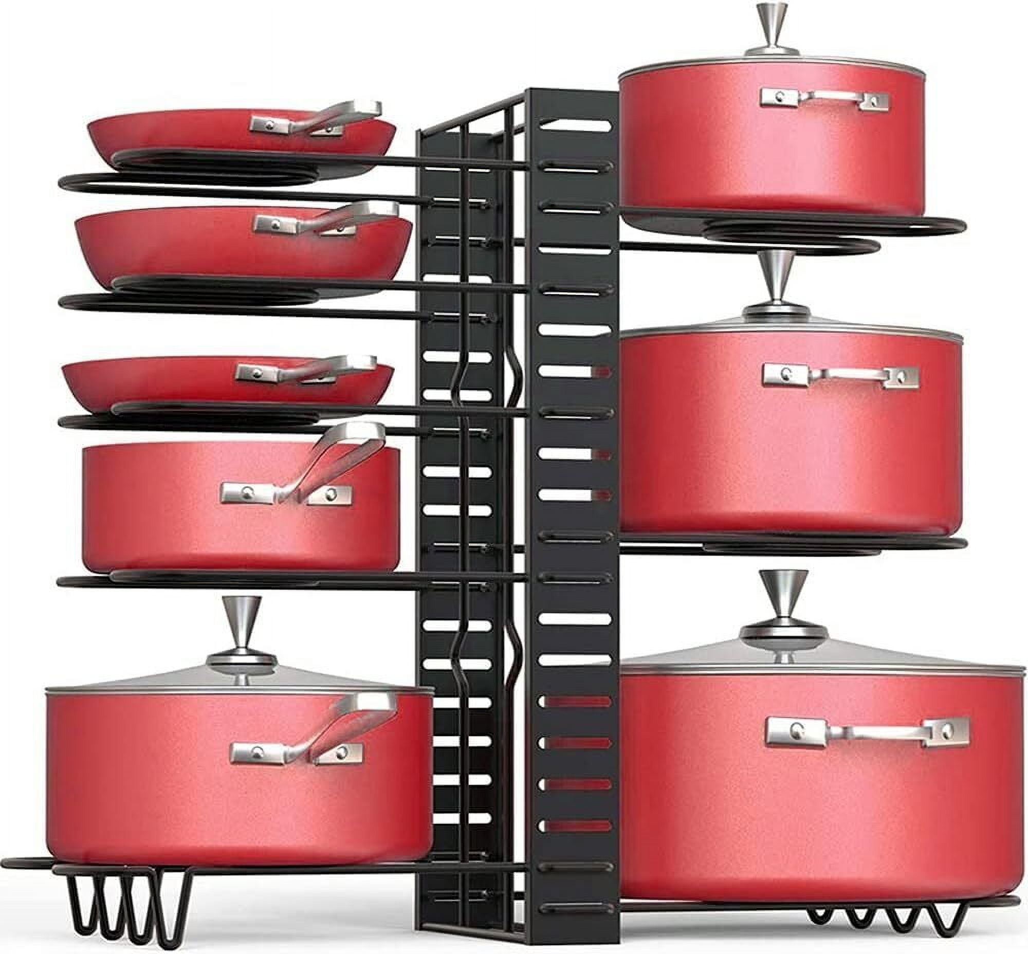 Pot Rack, 8-Layer Adjustable Pots and Pans Organizer for Kitchen ...