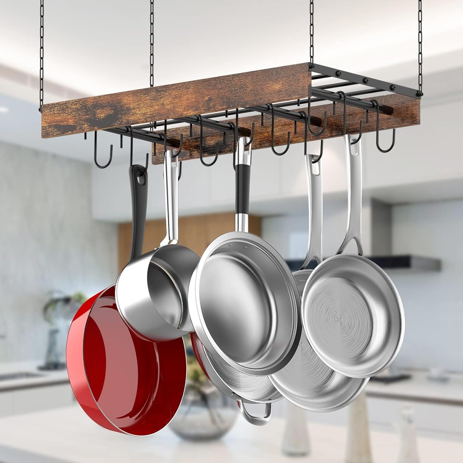 Pot Rack, pot hanger Hanging Pot Rack Ceiling Mount Vintage Pot Hangers ...