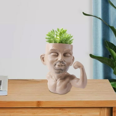 Funny Mini Planter, Kissing Girl Flowerpot, Lady Head Resin Art ...