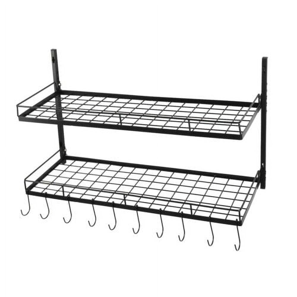 Pot and Pan Rack Organizer Hanger Storage Wall Holder Kitchen Cookware ...
