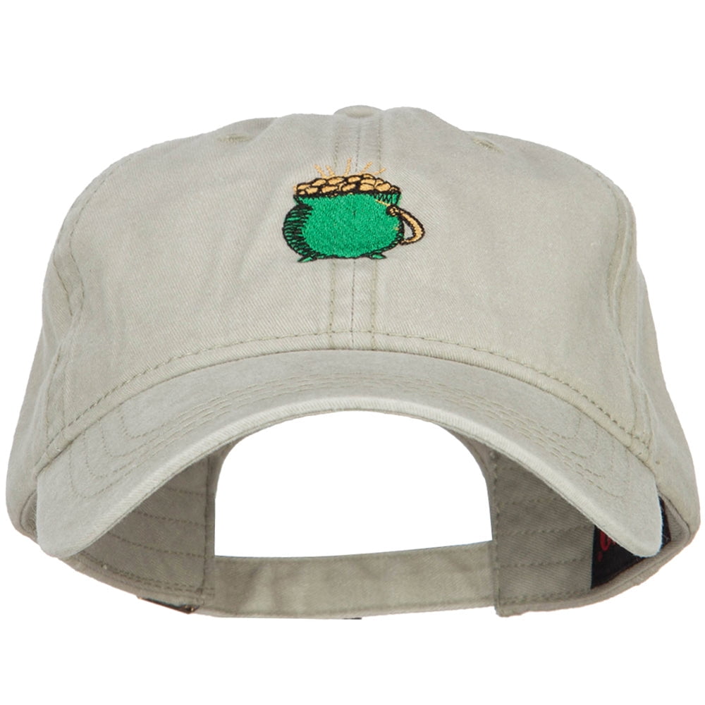Pot of Gold Embroidered Washed Cotton Cap - Stone OSFM - Walmart.com