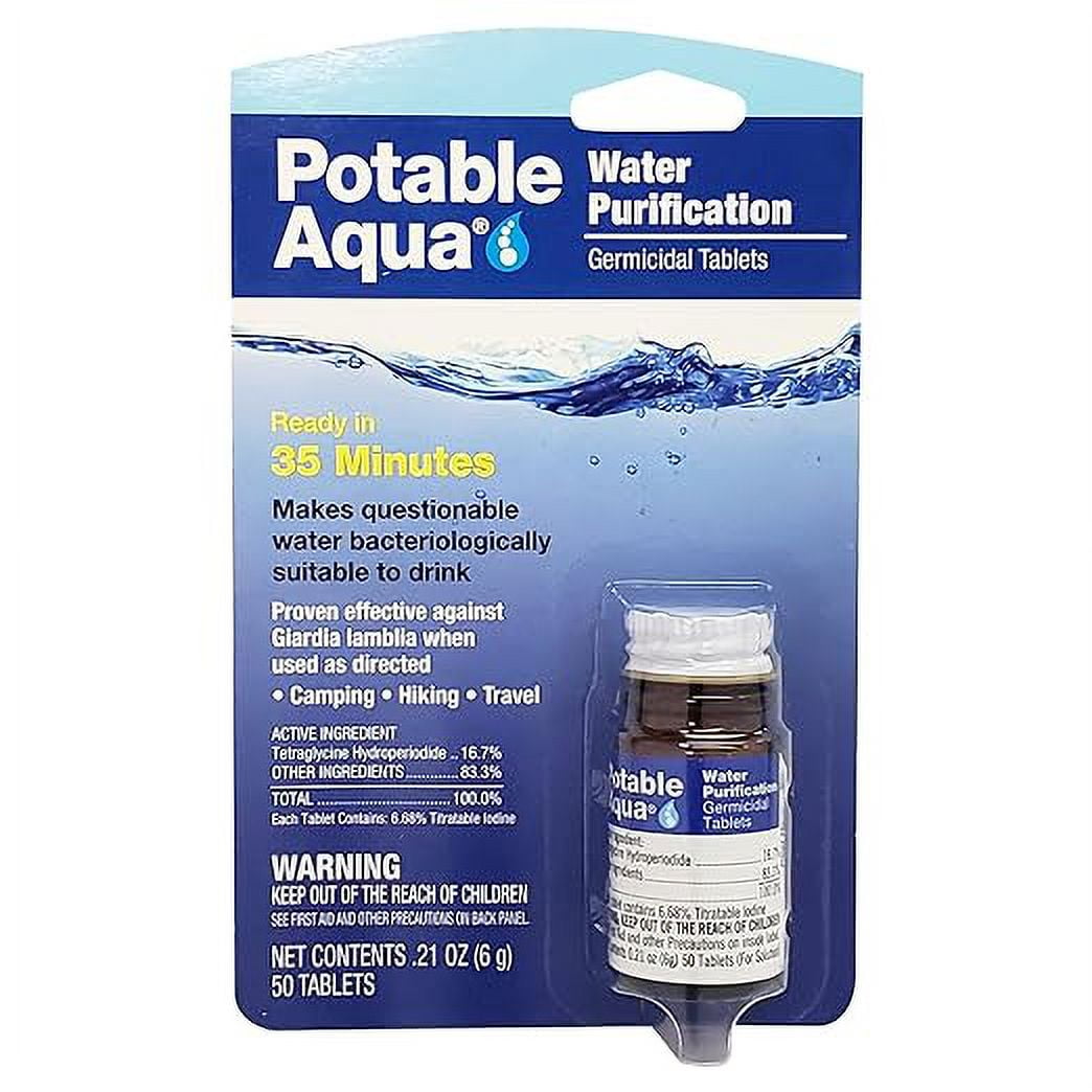 Potable Aqua Germicidal Tablets Camping Water Purifier - Walmart.com