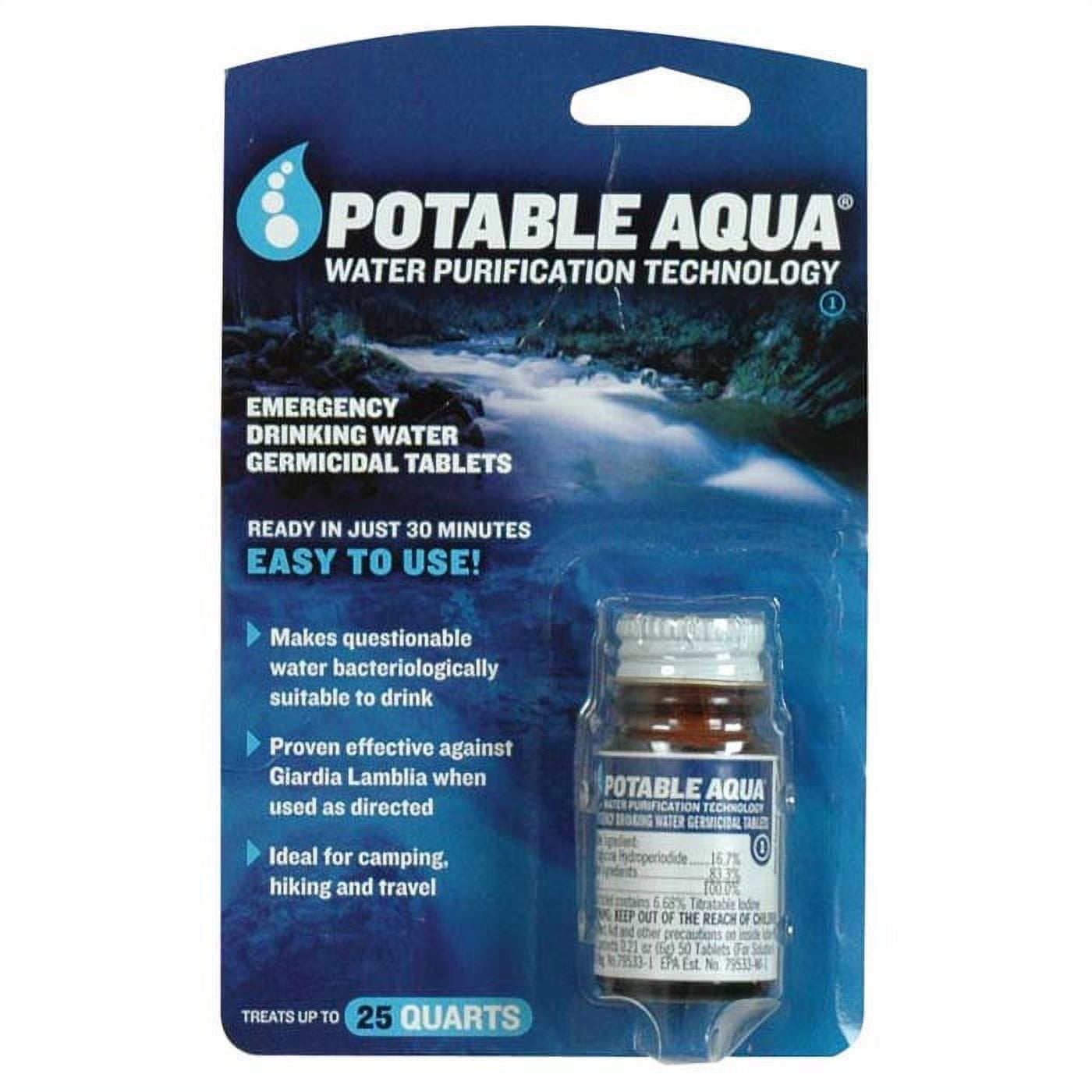 Potable Aqua Water Treatment Tablets - 50 Ea - Walmart.com