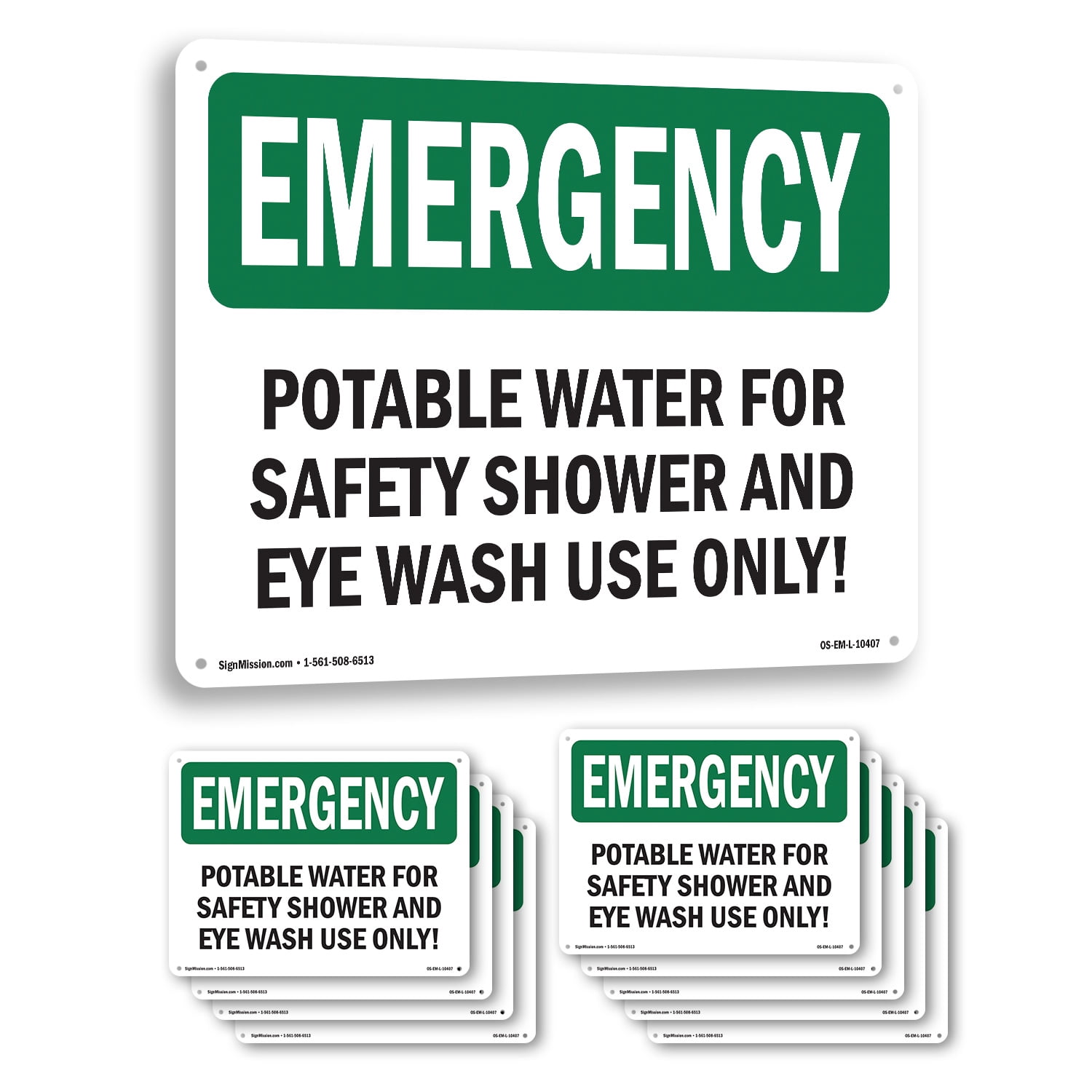 Potable Water For Safety Shower And Eye OSHA Emergency Aluminum Sign 24 ...