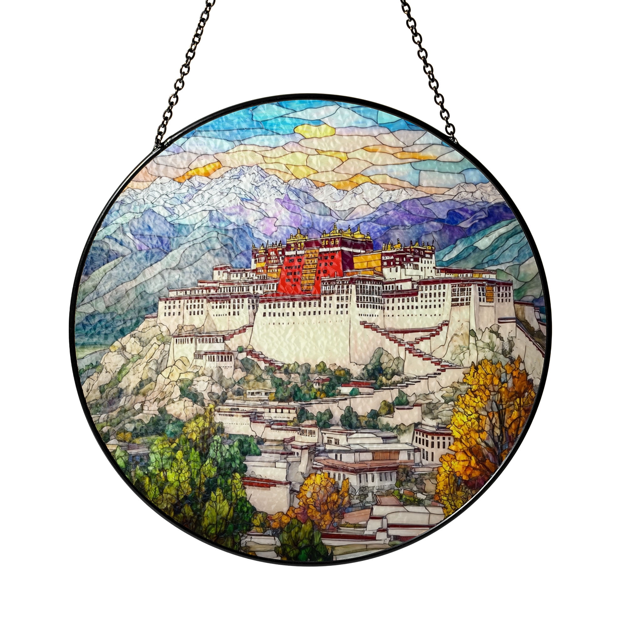 Potala Palace Stained Glass Suncatcher - Custom Name Tibet Landmark ...